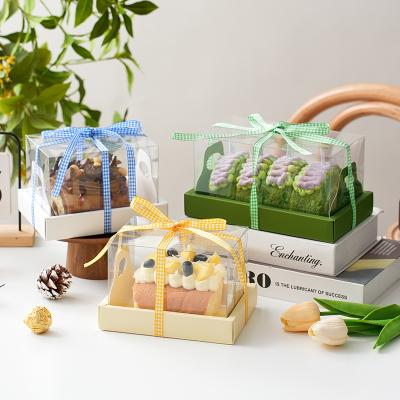 China Enchanting Clear Pastry Box With Tray Premium Display Packaging For Cake Rolls Macarons for sale