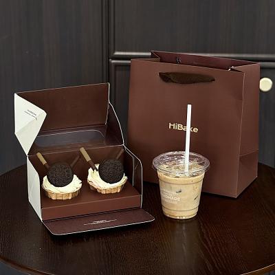China Packaging Set 24 Piece Cupcake Box Baked Egg Tart Box Takeaway Box And Eco Friendly Packaging for sale