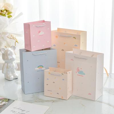 China Good Luck Gift Bags Pastel Student Party Favors Twine Handle Carriers Birthday Celebration Paper Bags for sale