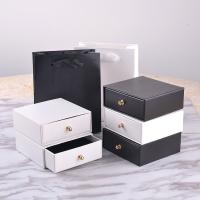 China Luxury Jewelry Drawer Box Set Premium Pull Out Storage Gifting Solution Sleek Black White Design Velvet Lined Interior for sale