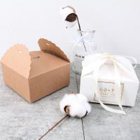 China Spot White Cardboard Box Square Leather Gift Box Folding Gift Wedding Candy Packaging Box Baking Box for sale