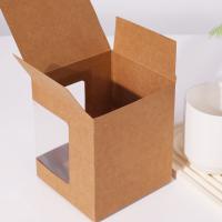 China Hot Selling Cup Gift Box Hollow Window Transparent Packaging Box Mug Packaging Kraft Paper Box Wholesale for sale