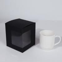 China Hot Selling Cup Gift Box Hollow Window Transparent Packaging Box Mug Packaging Kraft Paper Box Wholesale for sale