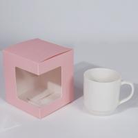 China Hot Selling Cup Gift Box Hollow Window Transparent Packaging Box Mug Packaging Kraft Paper Box Wholesale for sale