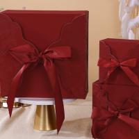 China New Simple Lace Bow Gift Box Holiday Gift Custom Gift Box Folding Gift Box Hot Stamping Gift Box for sale