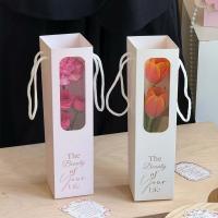China Flower Bag Transparent Window Gift Packaging Single Stem Bouquet Holder DIY Flower Arrangement Sleeve for sale