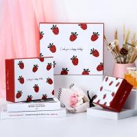 China Strawberry Holiday Gift Box Large Cosmetic Scarf Premium Packaging for sale