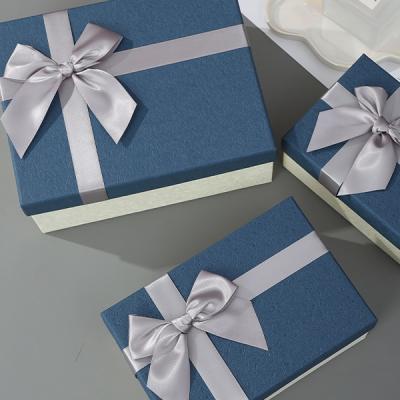 China Blue Top And Bottom Cover Perfume Lipstick Gift Box Cosmetics Packaging Box Valentine'S Day Gift Box for sale