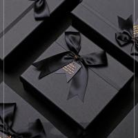China Spot Wholesale Gift Box Black Bow Gift Box Top And Bottom Lid Gift Box Ribbon Gift Box for sale