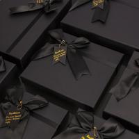 China Black Gift Box With Top And Bottom Cover Lipstick Perfume Packaging Box Custom Gift Box Gift Box for sale