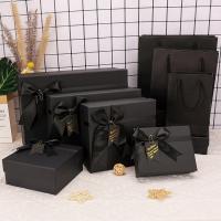 China Black Gift Box With Top And Bottom Cover Lipstick Perfume Packaging Box Custom Gift Box Gift Box for sale