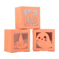 China Eco Friendly Packaging Black Cardboard Boxes With Window Laser Cut Cake Boxes PVC Window Square Cookie Boxes for sale