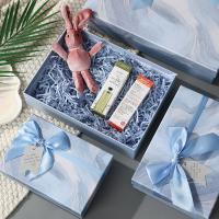 China Ink Blue Bow Gift Box Birthday Gift Box Gift Box With Top And Bottom Cover Cosmetic Packaging Box Gift Box for sale