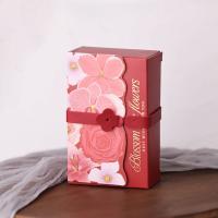 China Floral Wedding Favor Box Premium Candy Packaging Ribbon Tied Elegant Gift Boxes for sale