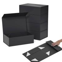 China Folding Gift Packaging Boxes With Magnetic Flip Lid One - Piece Foldable Design Custom Logo Printing for sale