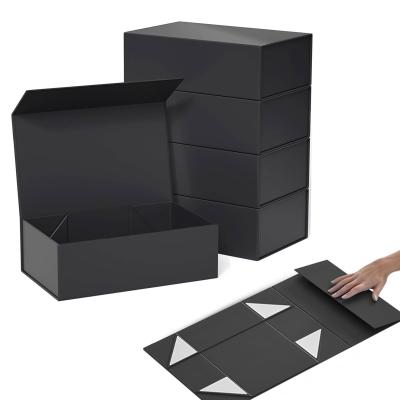 China Folding Gift Packaging Boxes With Magnetic Flip Lid One - Piece Foldable Design Custom Logo Printing for sale