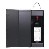 China One Piece Folding Box Red Wine Gift Box With Handle Ideal For Business Gifting for sale