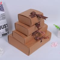 China Kraft Paper Box Packaging Custom Printed Rectangular Kraft Paper Gift Packaging Wallet Box Silk Scarf Box for sale