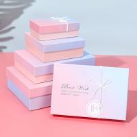 China Gradient Gift Box Premium Heaven Earth Lid Packaging Pastel Color Transition Design Luxury Cosmetic Jewelry Presentation Box for sale