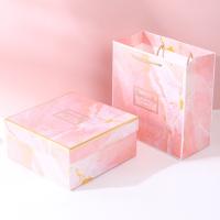 China Custom Rigid Gift Boxes High End Business Souvenir Boxes Universal Birthday Gift Boxes With Marble Design for sale