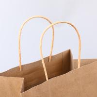 China Shopping Gift Packaging Bags Kraft Paper Handbags Takeaway Beverage Packaging Bags for sale