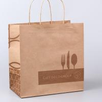 China Shopping Gift Packaging Bags Kraft Paper Handbags Takeaway Beverage Packaging Bags for sale