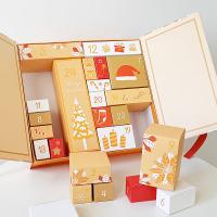 China Christmas Countdown Calendar Box Set Surprise Advent Packaging Numbered Gift Compartments Foldable Empty Ox For DIY Gifting for sale