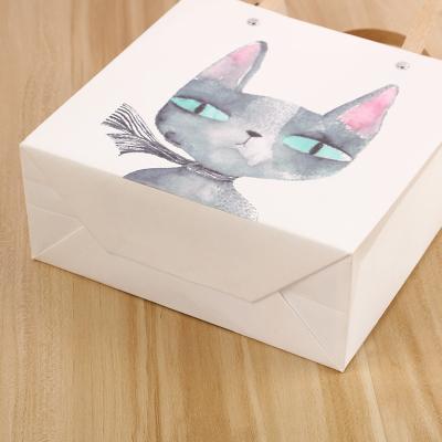 China Hot Gift Bag Cute Cat Paper Bag With Custom Pattern Printing Gift Bag Birthday Gift Bag for sale