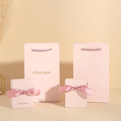 China Custom Printed Jewelry Boxes With Satin Ribbon Packaging For Necklaces Rings & Accessories Luxury Gift Boxes For Jewelry Storage for sale