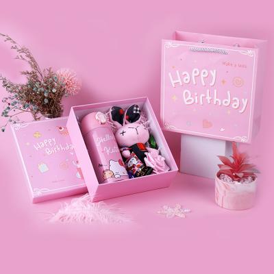 China Birthday Gift Box Set Cartoon Ins Style Packaging Light Blue Pink Options Bear Bunny Theme for Boys and Girls for sale