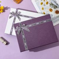 China Purple Gift Box Packaging Top And Bottom Cover Gift Packaging Custom Clothes Scarf Gift Box for sale