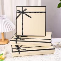 China Scarf Packaging Box Clothing Packaging Gift Box Top And Bottom Cover Beige Simple Gift Box for sale