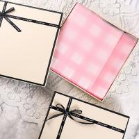 China Scarf Packaging Box Clothing Packaging Gift Box Top And Bottom Cover Beige Simple Gift Box for sale