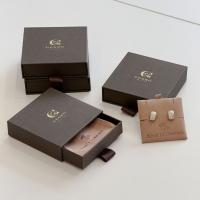 China Luxury Pull Draw Jewelry Box Coffee Brown Gold Foil Valentines Day Packaging Premium Gift Box for Necklace Bracelet Sets for sale