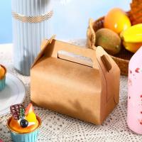 China Cross-Border Gift Box Candy Box Brown Kraft Paper Gift Box Party Wedding Folding Box Packaging for sale