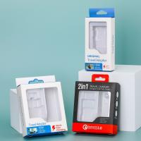 China Custom Printed Charger Packaging Boxes  UK/US Plug NOET Fast Charger Boxes 2 - in - 1 Travel Charger Packaging for Quick Charge 3.0 Adapters for sale
