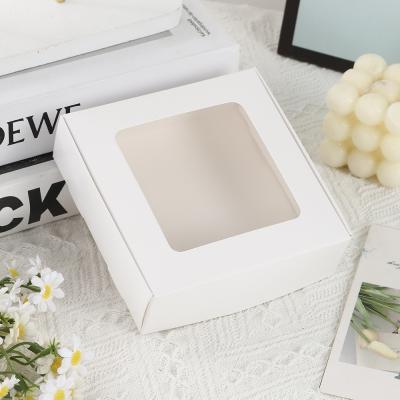 China White Cardboard Folding Packaging Box With Window Square Universal Color Printed Packaging Box for sale