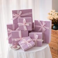 China Valentine'S Day Gift Box Party Gift Packaging Paper Box With Bow Decoration, Top And Bottom Lid Gift Box for sale