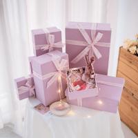 China Valentine'S Day Gift Box Party Gift Packaging Paper Box With Bow Decoration, Top And Bottom Lid Gift Box for sale