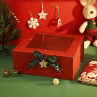 China Christmas And New Year Gift Boxes With Windowed Flip-Top Folding Packaging Boxes Wholesale for sale