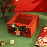 China Christmas And New Year Gift Boxes With Windowed Flip-Top Folding Packaging Boxes Wholesale for sale