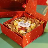 China Christmas And New Year Gift Boxes With Windowed Flip-Top Folding Packaging Boxes Wholesale for sale
