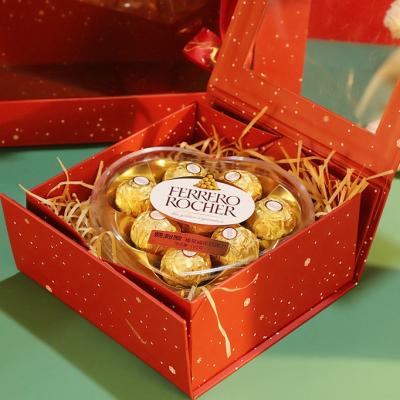 China Christmas And New Year Gift Boxes With Windowed Flip-Top Folding Packaging Boxes Wholesale for sale