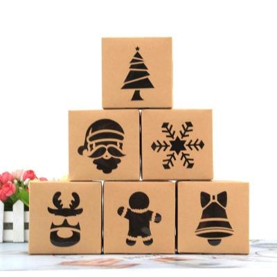China Kraft Box Set Holiday Packaging Laser Cut Animal Designs PVC Viewing Window Cake Cookie Gift Boxes for sale