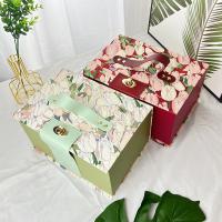 China Tulip Wedding Favor Box Set Luxury Leather Handle Packaging Bridesmaid Gift Candy Boxes Empty Premium Presentation Boxes for sale