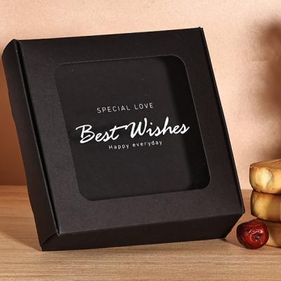 China Transparent Kraft Paper Gift Boxes With Windows Folding Packaging Boxes Food Packaging Boxes With Printed Logos for sale