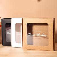 China Transparent Kraft Paper Gift Boxes With Windows Folding Packaging Boxes Food Packaging Boxes With Printed Logos for sale