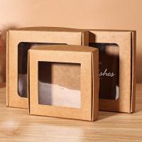 China Transparent Kraft Paper Gift Boxes With Windows Folding Packaging Boxes Food Packaging Boxes With Printed Logos for sale
