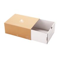 China Custom corrugated box  Kraft Paper Drawer Box Foldable Rigid Box With Silk Screen Hot Stamping, UV Printing For Branded Packaging for sale