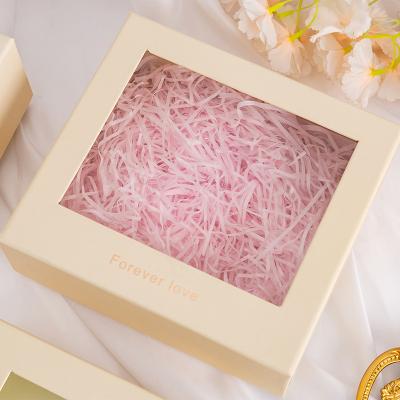 China Transparent Windowed Gift Box With Top And Bottom Lid Customizable Square Cosmetic Gift Box for sale